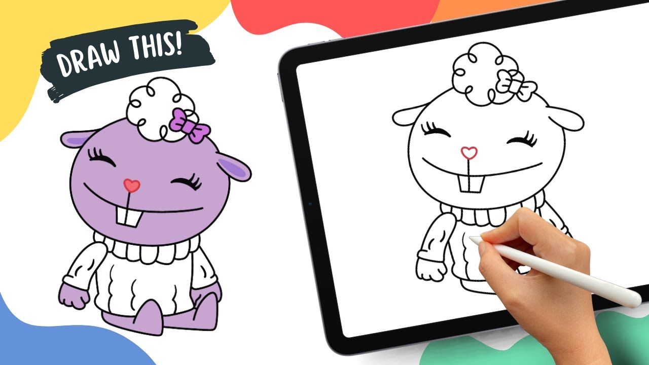 Lammy | Happy Tree Friends Cartoon Drawing - YouTube