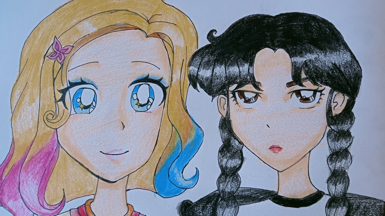 Wednesday 🖤 and Enid 💖in 90s Anime version full Video - YouTube