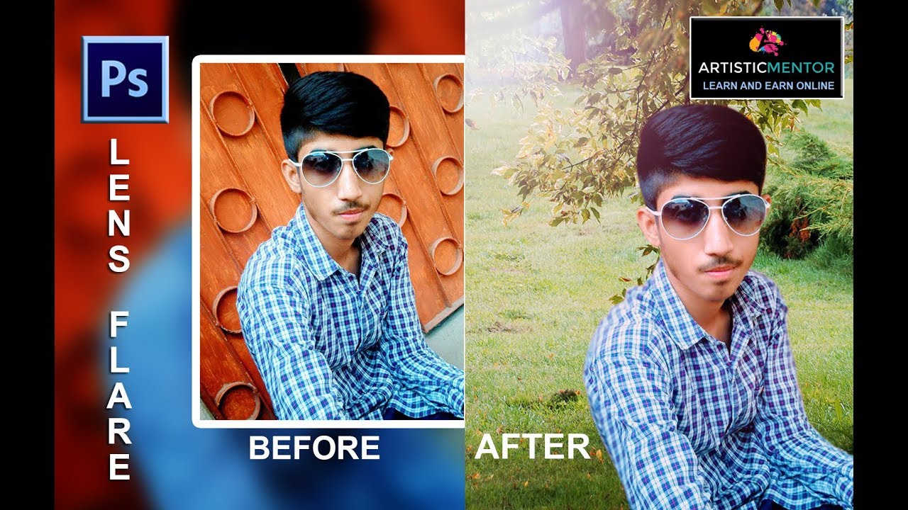 How to Apply Lens Flare Effect in Photoshop | Photoshop Tutorial - YouTube
