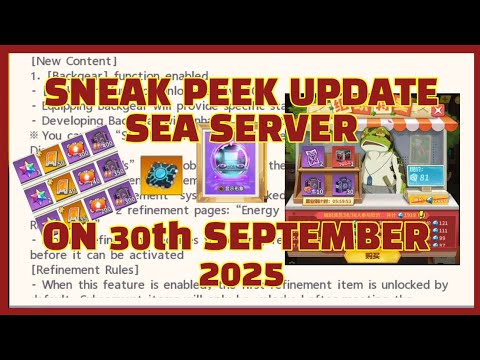 SNEAK PEEK UPDATE FOR SEA SERVER ON 30th SEPTEMBER 2025!!! - YouTube