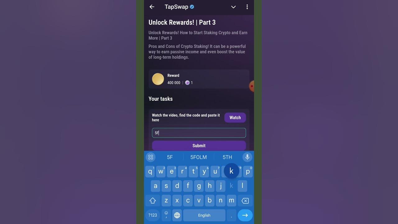 Unlock Rewards | Part 3 | TapSwap | TapSwap Code | - YouTube