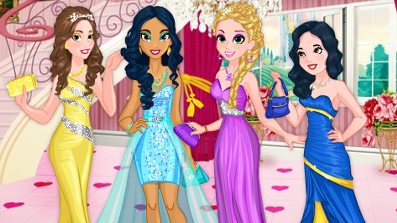 ღ Disney Princess Graduation Ball - Belle, Jasmine, Rapunzel, Snow ...