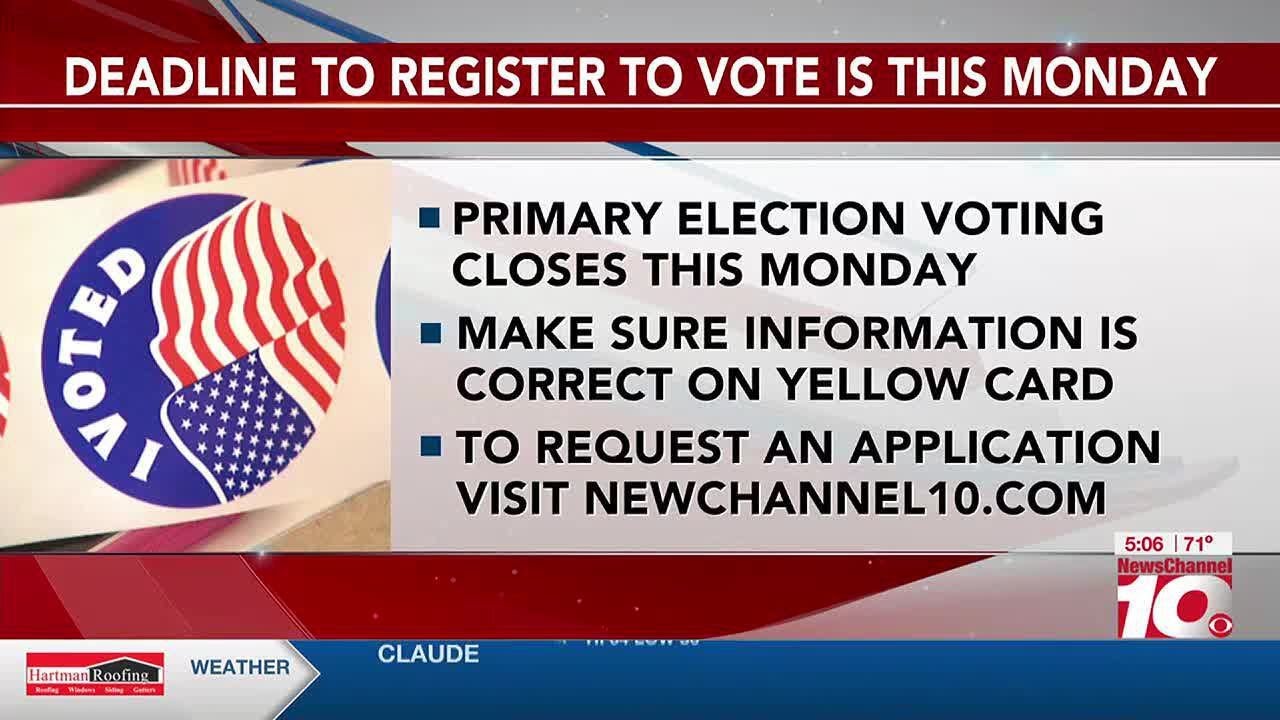 VIDEO: Deadline to register to vote is this Monday - YouTube