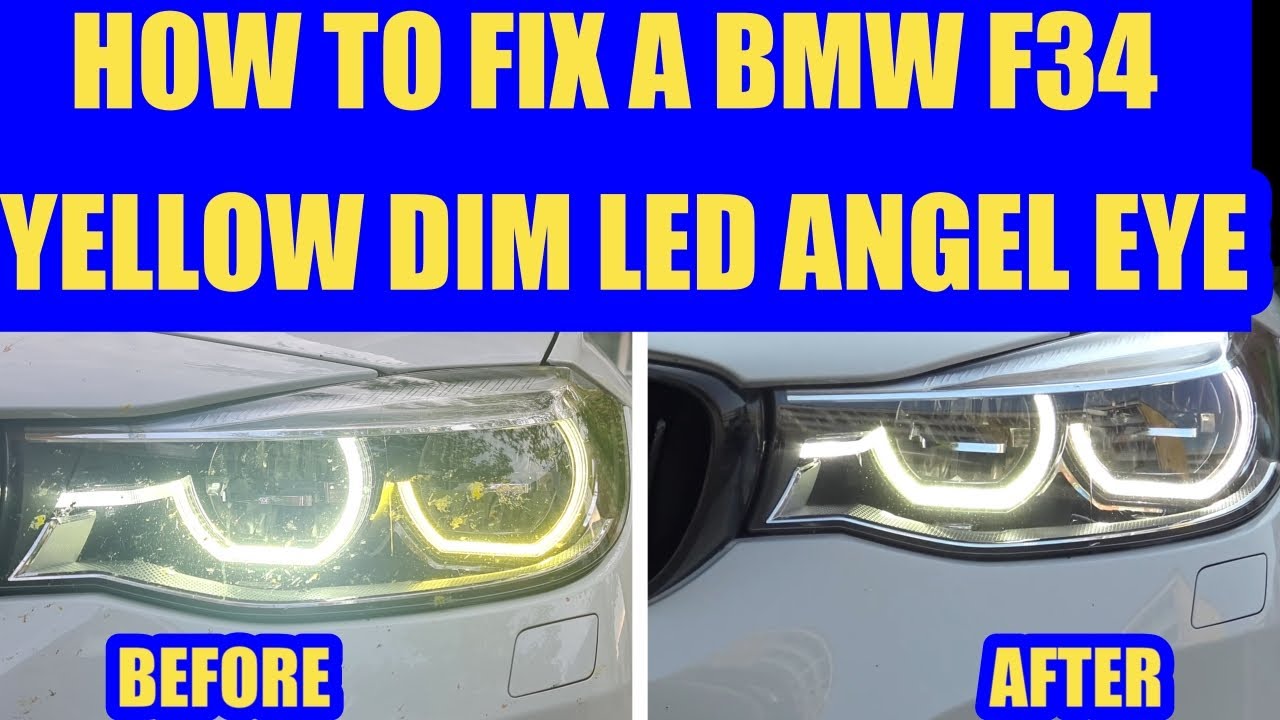 HOW TO FIX A BMW F34 DIM LED YELLOW ANGEL LIGHTS #bmw #bmwangellight # ...