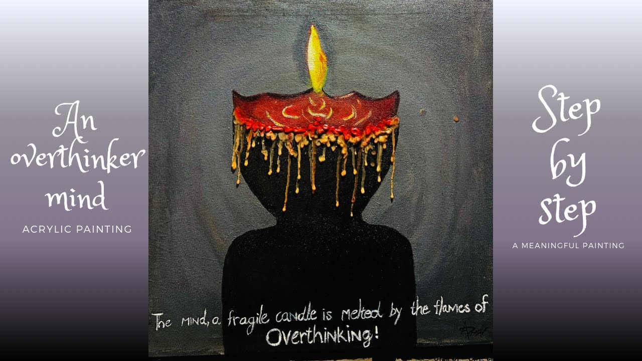 An Overthinker Mind canvas painting tutorial step by step ...