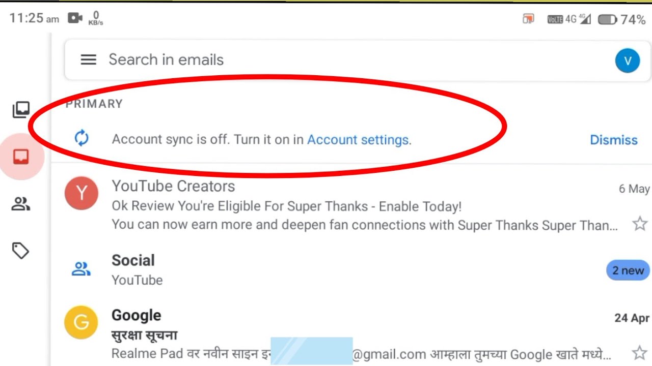 How To Fix Gmail Account sync is off. Turn it on in Account Settings ...