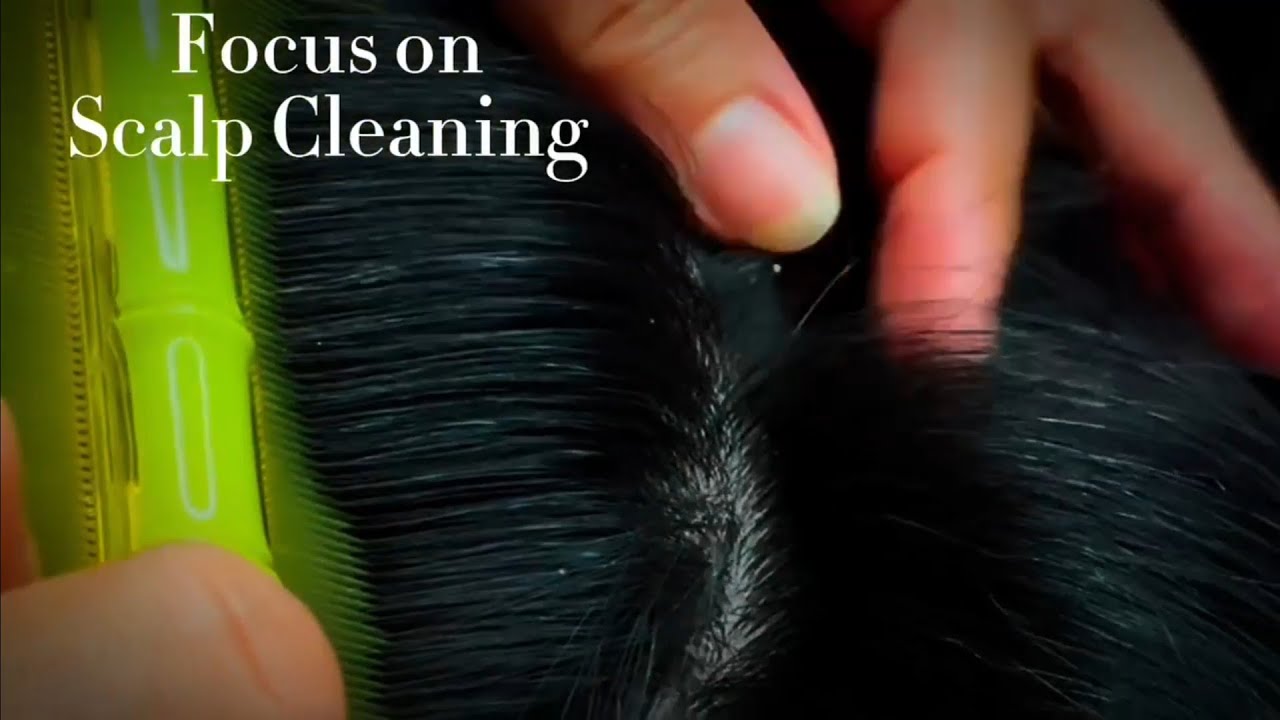 ASMR Scalp Check Real Person | Focus on scalp cleaning and scratching ...