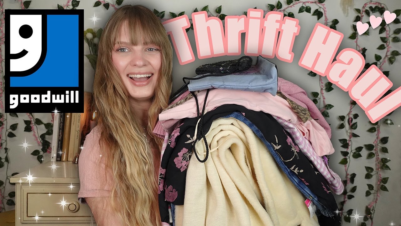 GOODWILL HAUL + TRY ON AND STYLING! I found so many cute things at the ...