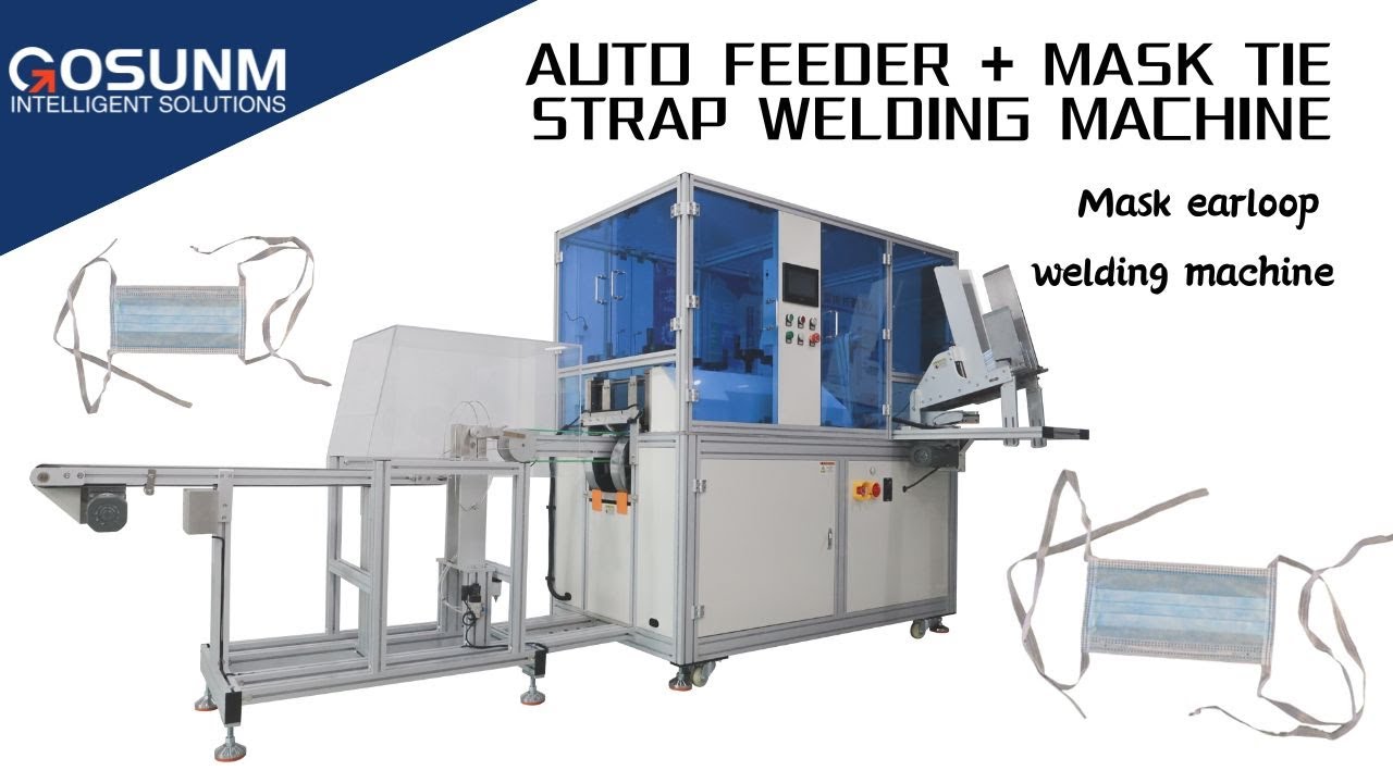 Mask earloop welding machine with auto feeder | Flat mask machine - YouTube
