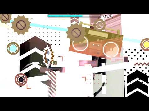 a pink geometry dash level but the pink is chroma keyed out and my face ...