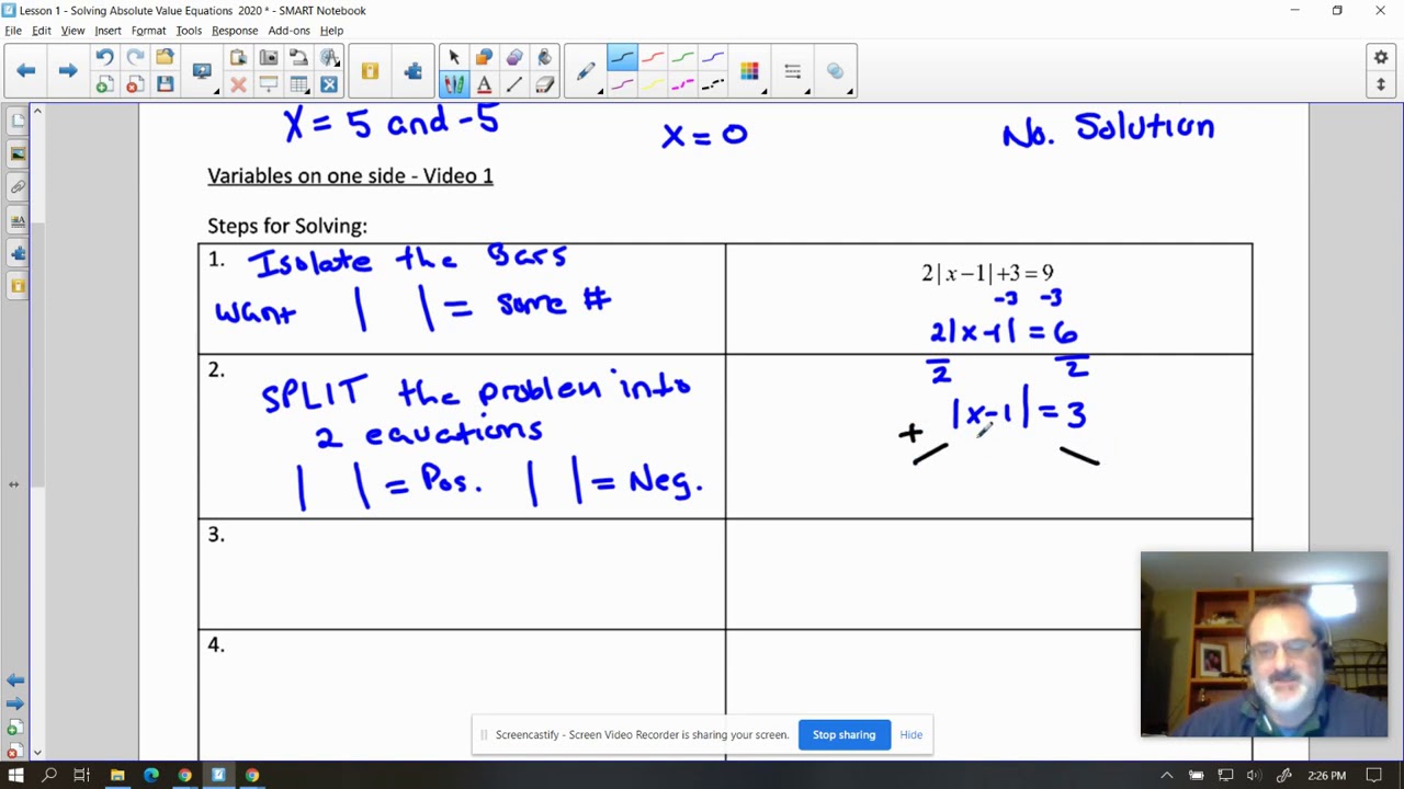 Solving Absolute Value Equations (part 1) - YouTube