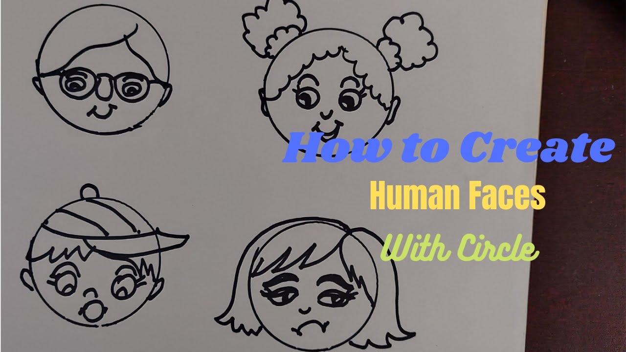 How To Create Human Faces With Circle - YouTube