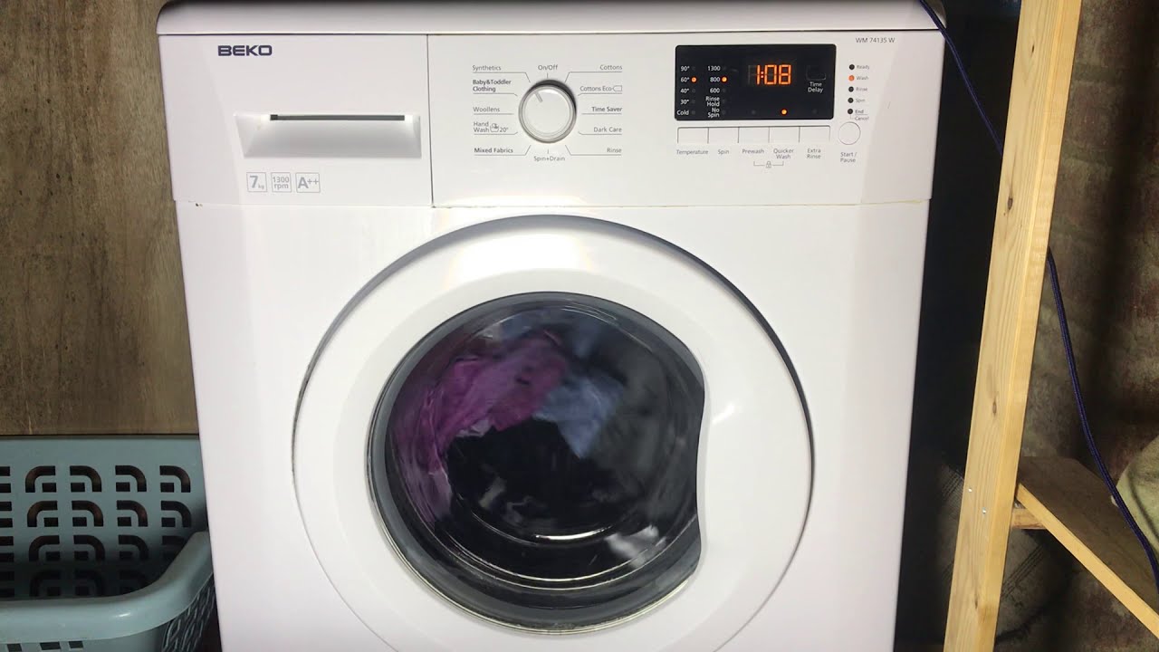 beko WM74135W - synthetic 60 + quicker wash - YouTube