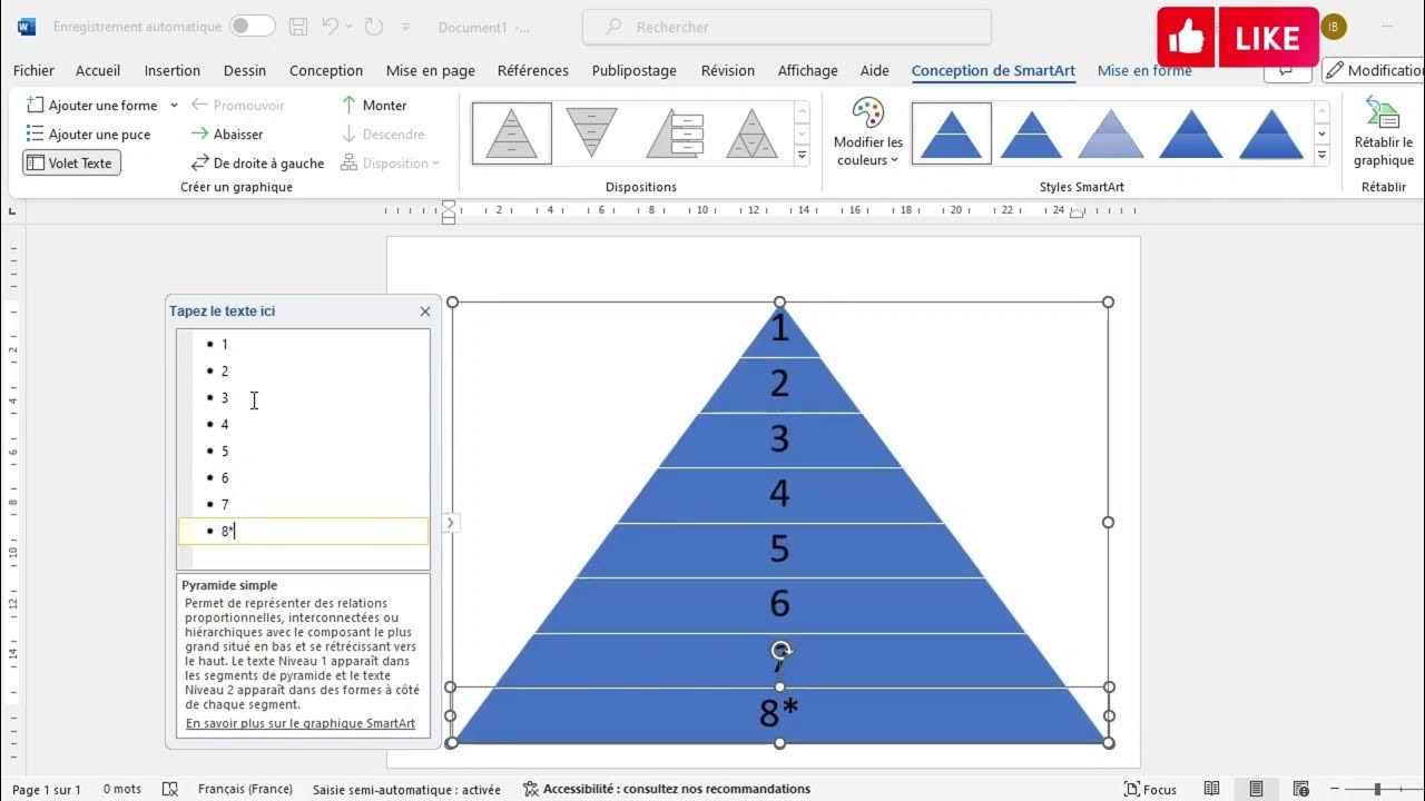 Comment créer une pyramide dans Microsoft Word 2010, 2013, 2015, 2019 ...