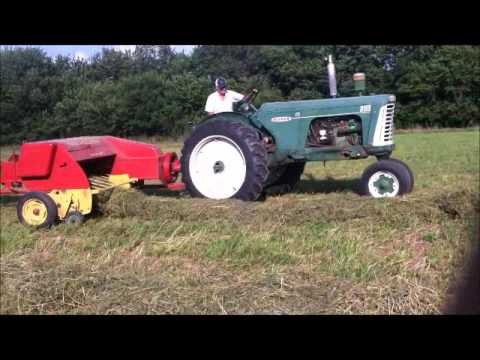 Oliver 880 and New Holland 67 bailer - YouTube