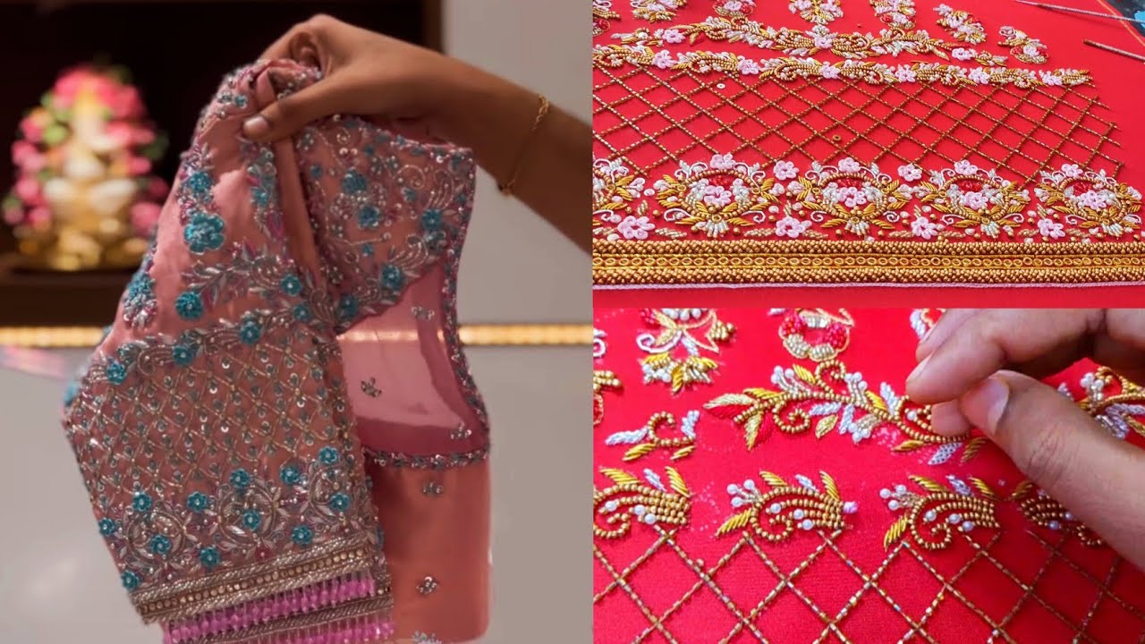 NEW TRENDING BLOUSE MODET || Hand Embroidery For Beginner | Nehar ...