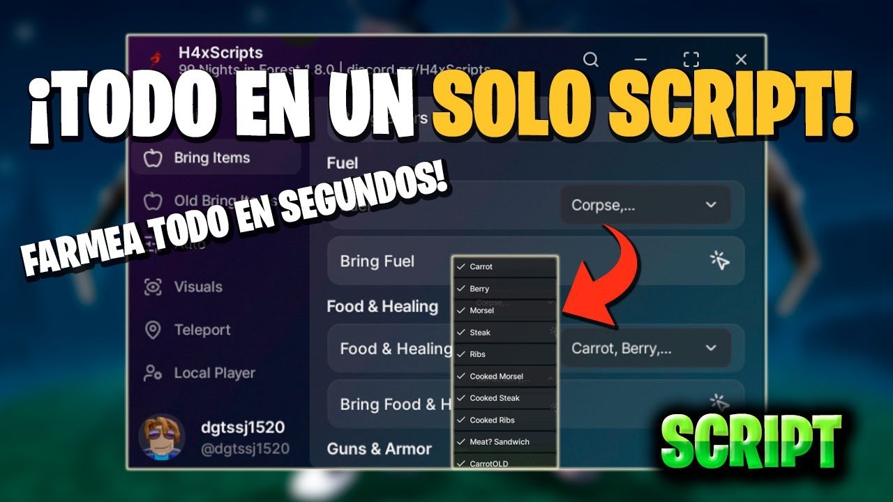 99 NOCHES EN EL BOSQUE SCRIPT🔥 FARM INSTANTÁNEO + TP + TODO EN SEGUNDOS ...