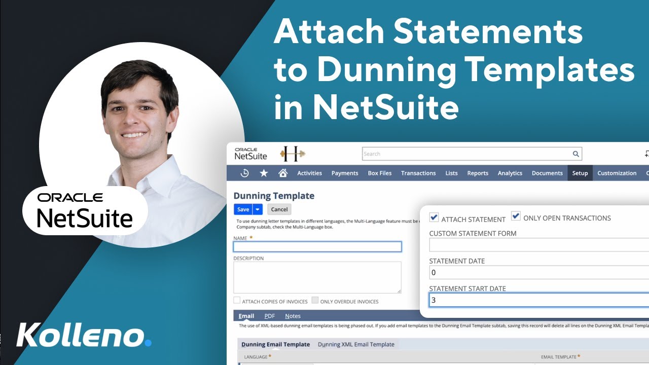 NetSuite Tutorial | Attach Statements to Dunning Templates - YouTube