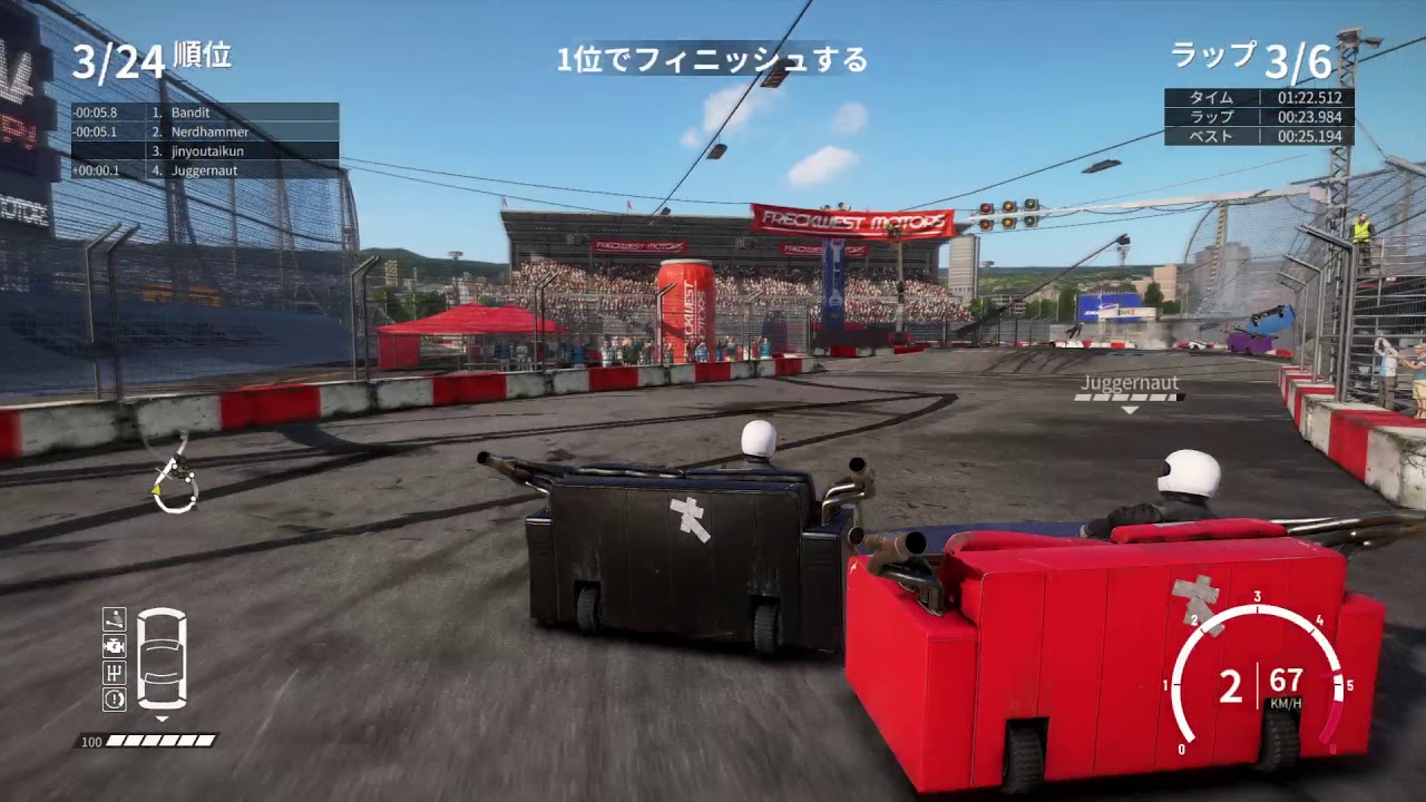 Wreckfest PS4 Sofa Race Madman studium - YouTube