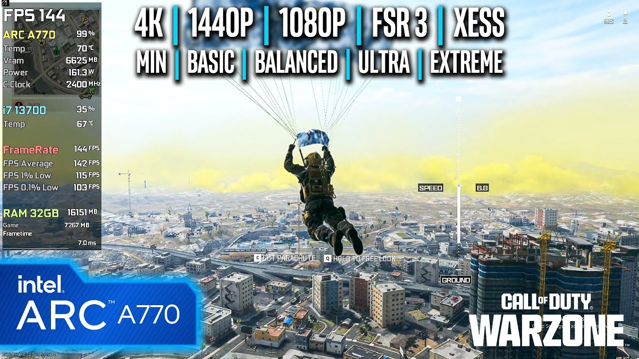 Intel ARC A770 | COD : Warzone 3 - 4K, 1440p, 1080p - Min, Basic ...