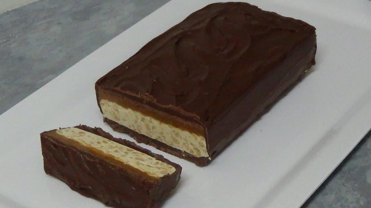 how to make homemade giant snicker bar - YouTube