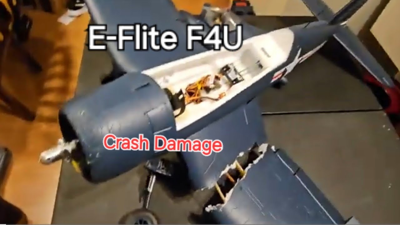E-Flite F4U crash carnage - YouTube