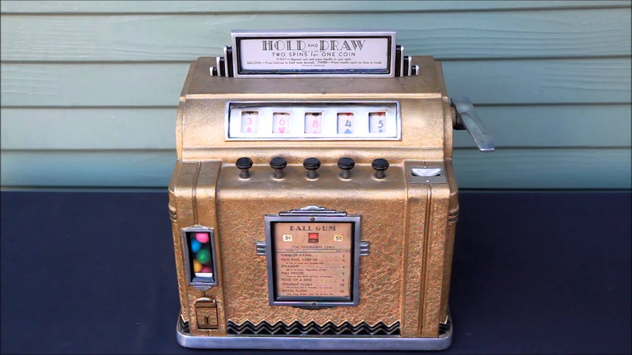 Vintage 1930s Rock Ola Hold and Draw Poker Trade Stimulator Gambling ...