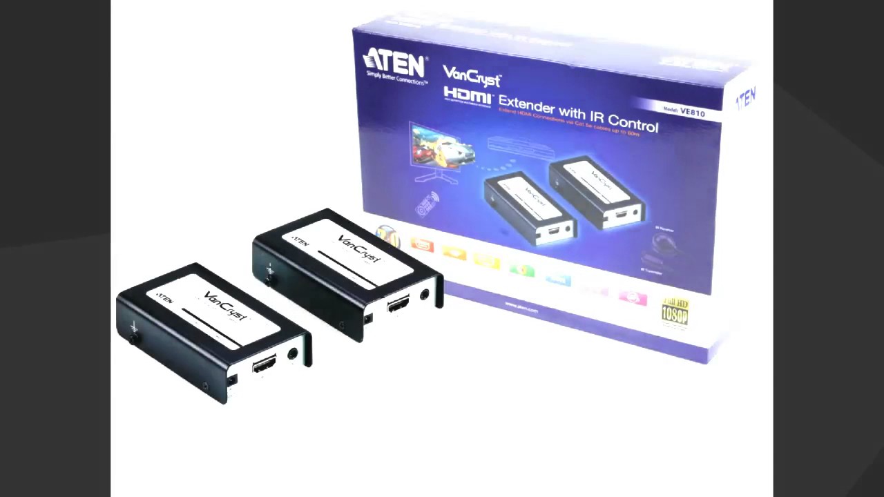 Extender HDMI Full HD ATEN VE810 su cavo CAT.5e 60mt - YouTube