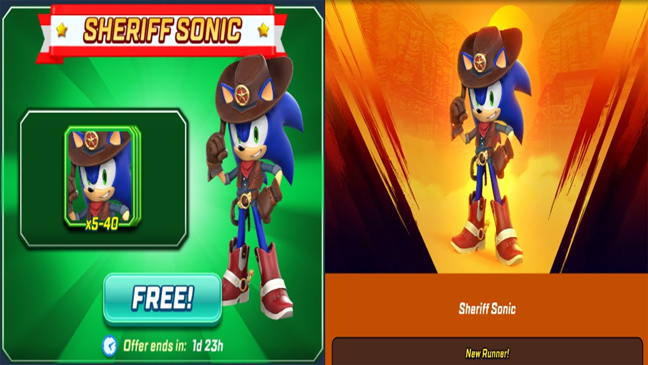 Sheriff Sonic Event in Sonic Forces Speed Battle | Free Cards - YouTube