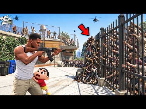 GTA 5: Shinchan And Franklin ESCAPE The Zombie Apocalypse To Another Country in Gta 5