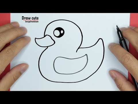 How to draw a cute Duck, step by step, Draw cute inspiration