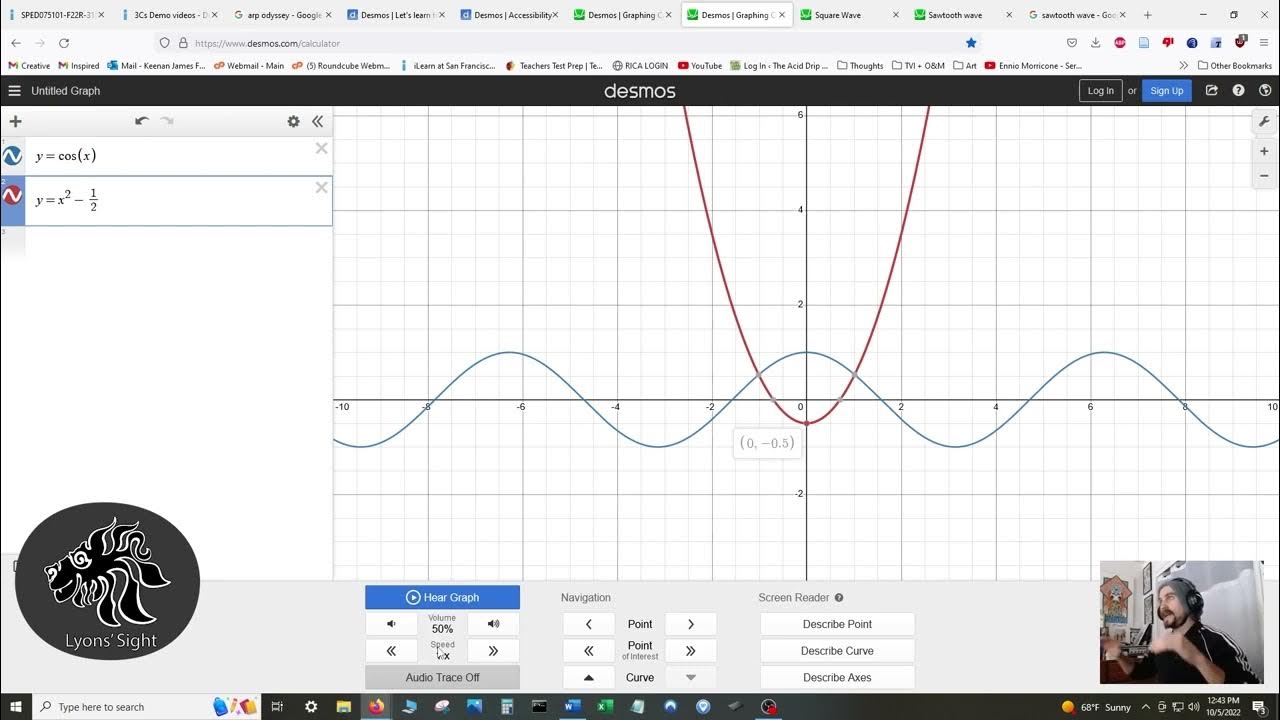 Part 3 of the Desmos Demo — Single Parabolic Wave over Sine Waves - YouTube