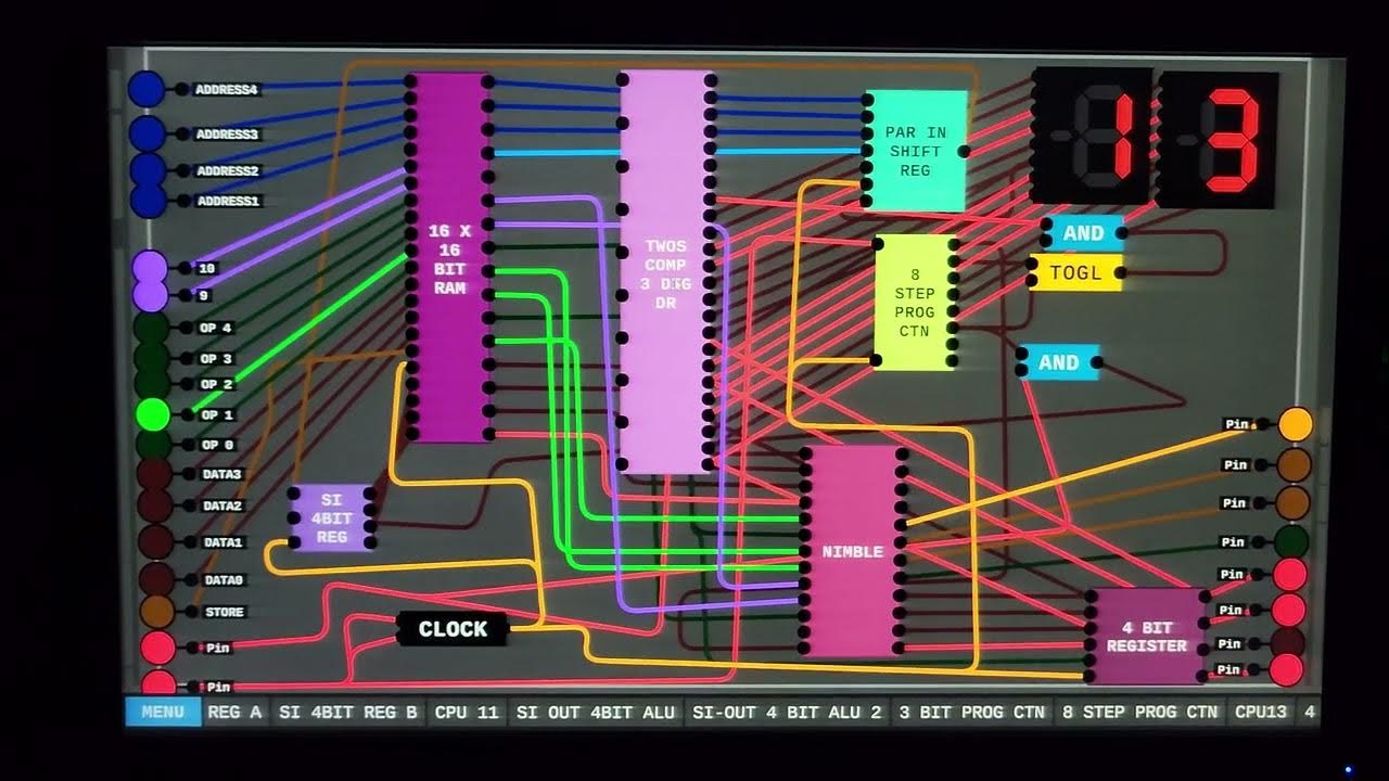4 bit logic computer. Digital Logic Sim. (DLS). Fibonacci sequence. - YouTube