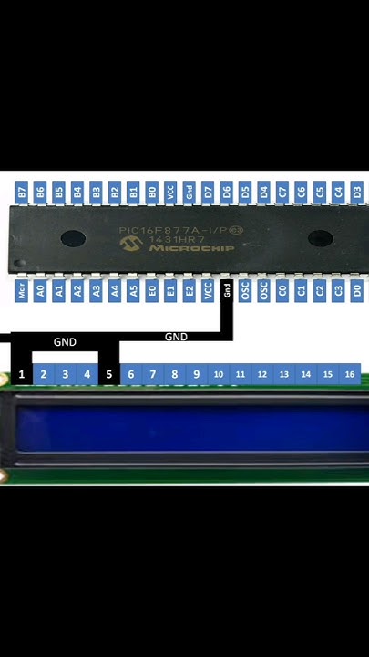 LM016 16X2 LCD connection with PIC16F877A microcontroller. #electronics #iot #led #project - YouTube