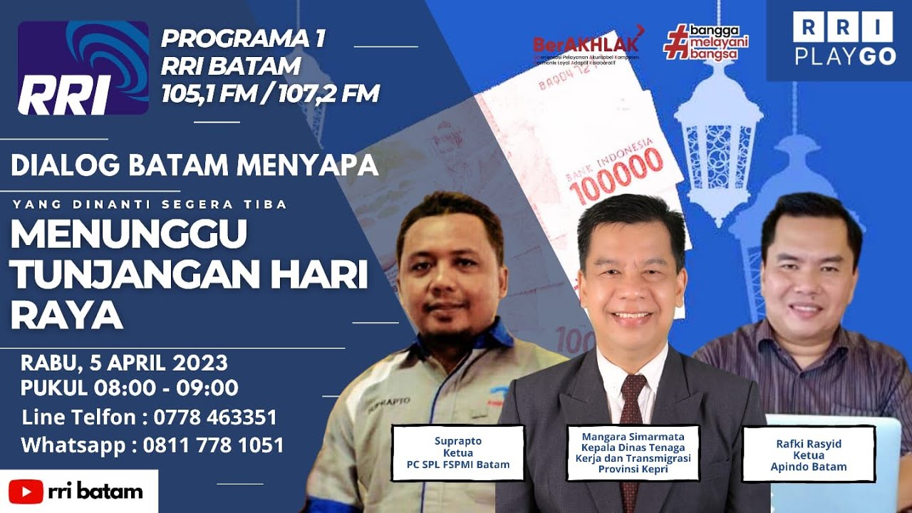 BATAM PAGI INI - DIALOG BATAM MENYAPA RRI BATAM - YouTube
