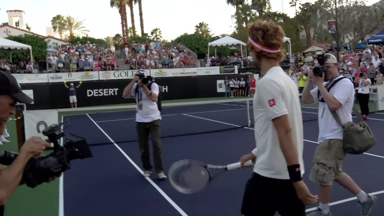 Novak in a wig at the 2014 Desert Smash - YouTube