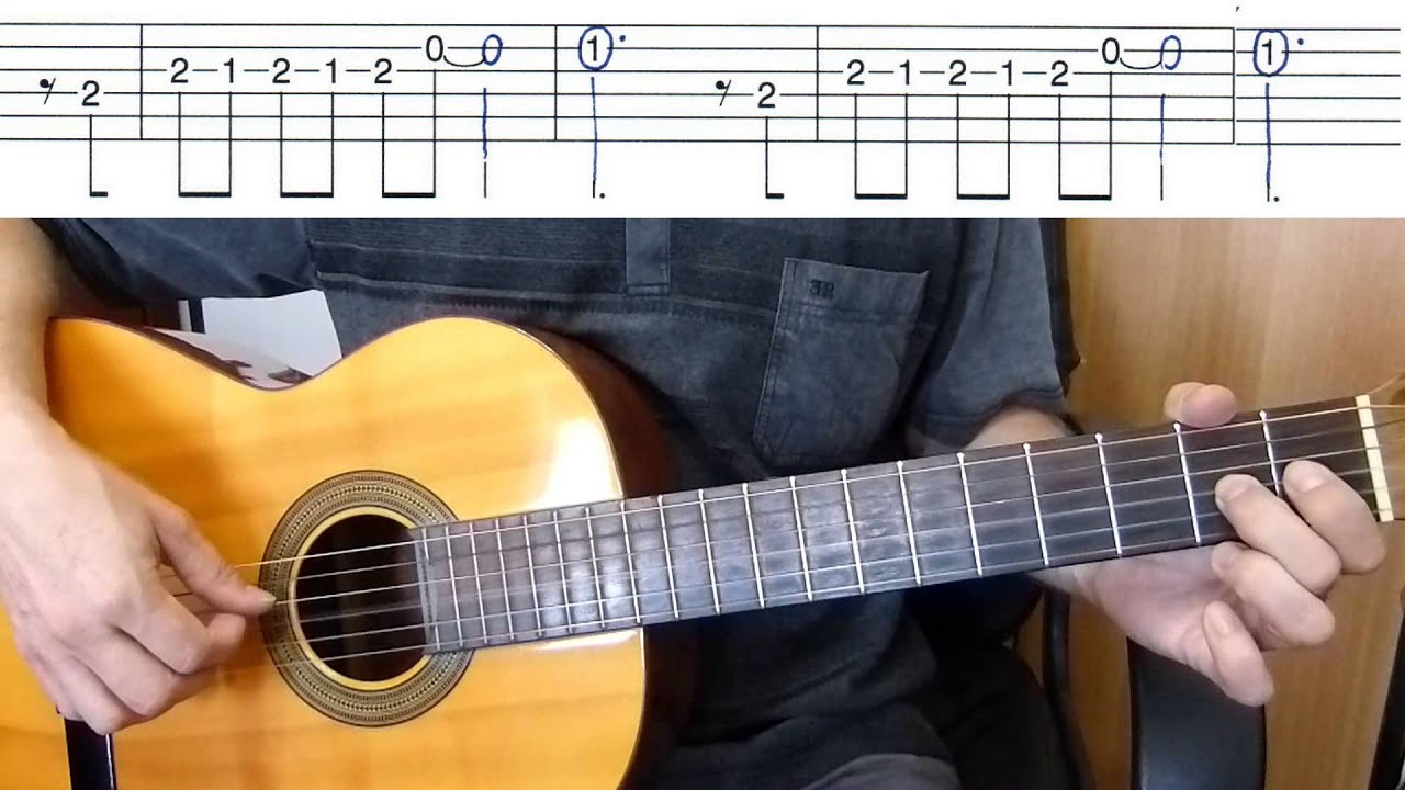 Mamy Blue - Pop Tops - Easy Guitar melody tutorial + TAB Guitar lesson ...