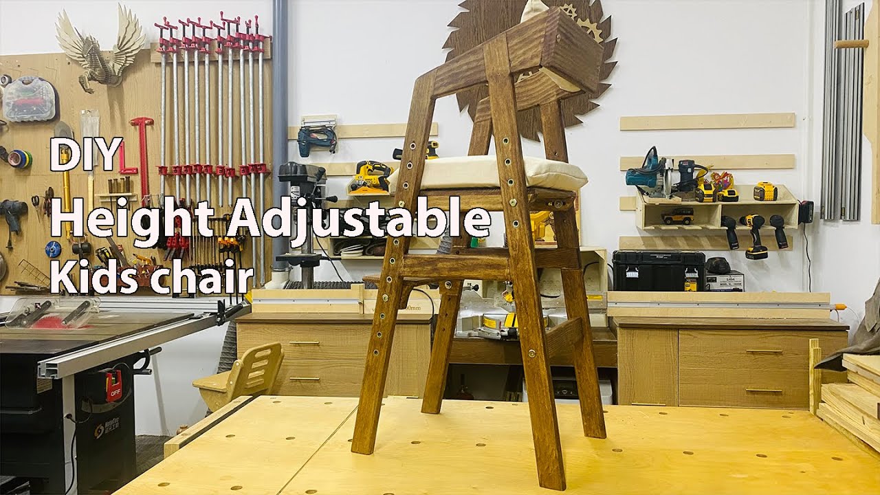 DIY Height Adjustable Kids Chair - YouTube