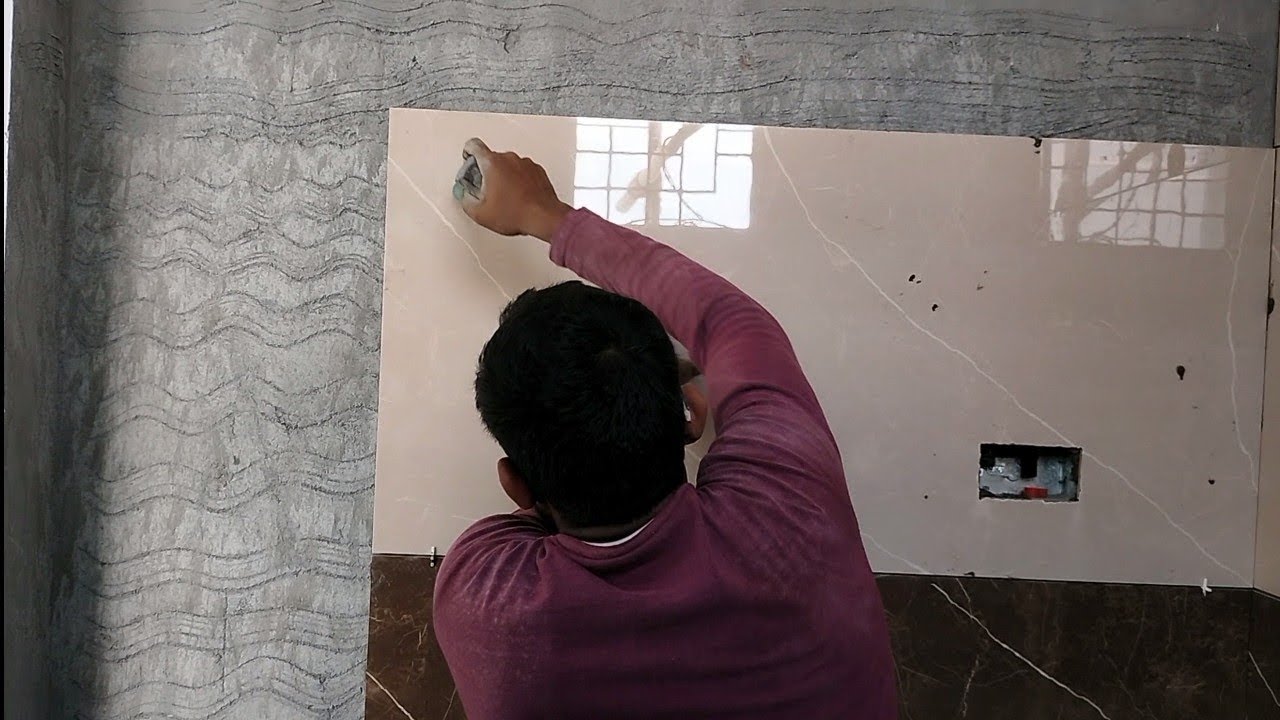 4×2 Wall Tiles Install.Full Process! सही जानकारी के साथ बाथरूम टाइल्स ...