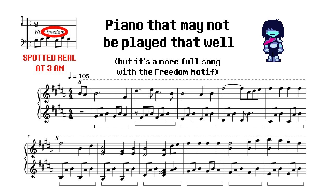 Piano that may not be played that well with the Freedom Motif ...