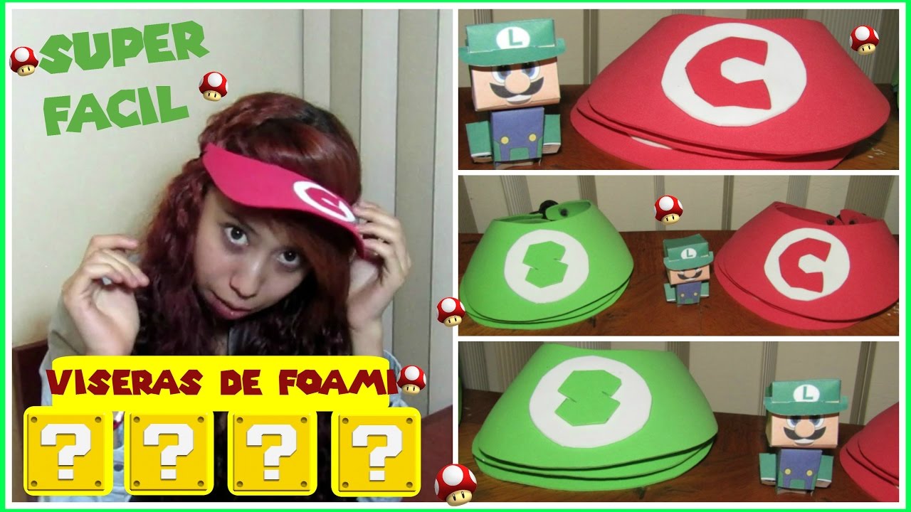 COMO HACER VISERAS DE FOAMI DE MARIO BROS//SEVENDAY - YouTube