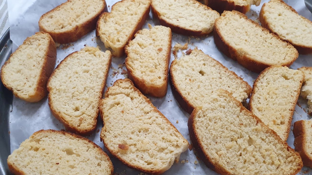 !How to make rusk toast biscuit eggless recipe! homemade rusk toast ...