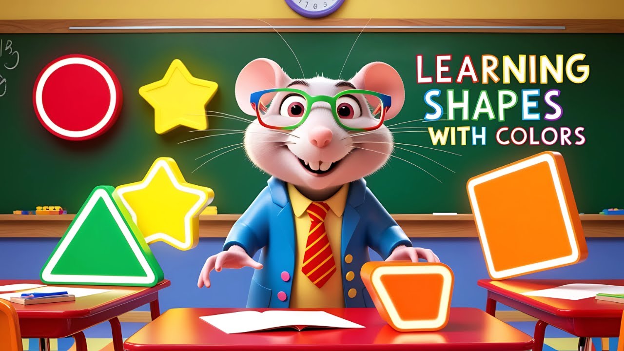 Shapes and Colors Adventure with Teacher Rat 🎨 | Best Rhymes and Songs ...