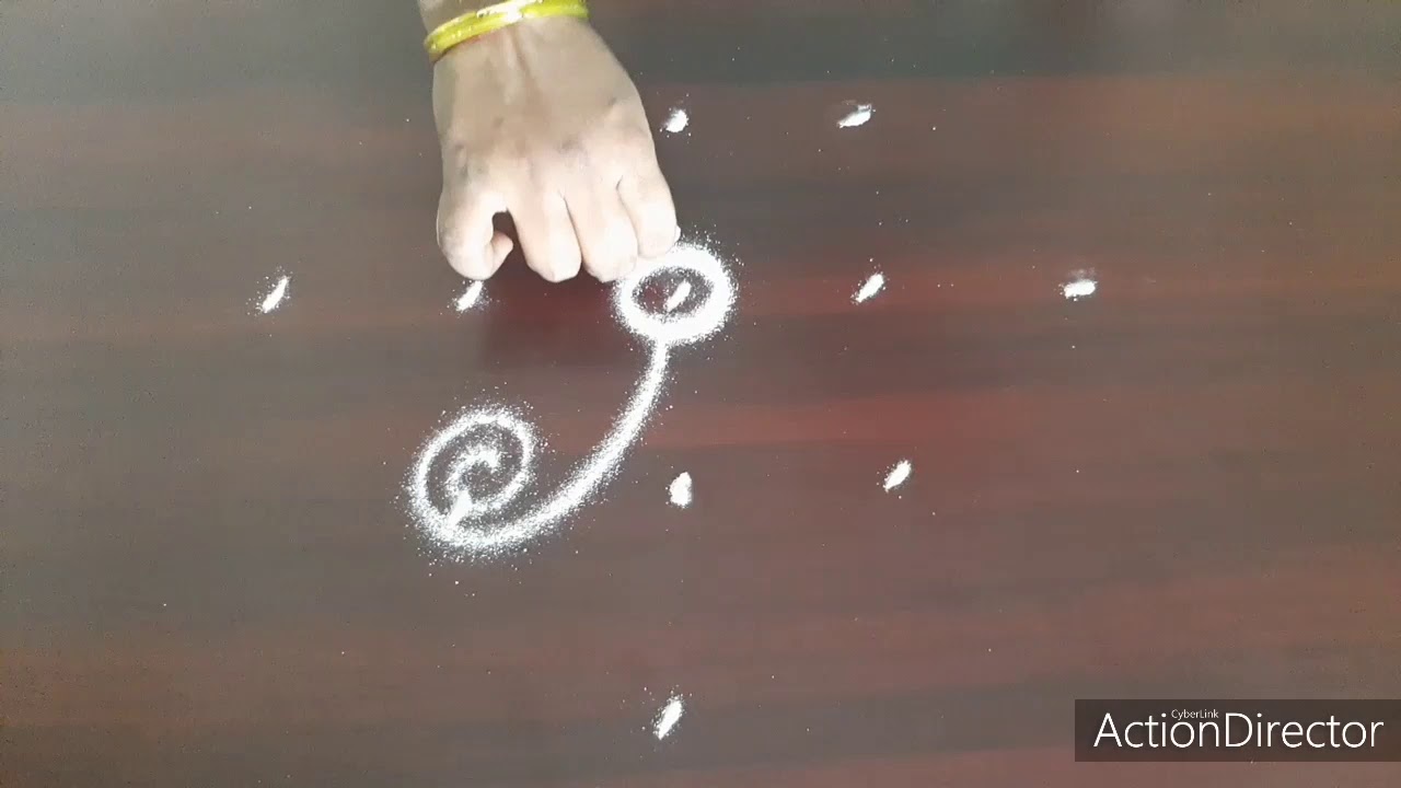 Simple kolam for beginners,Watch this video.Don't miss it.. - YouTube