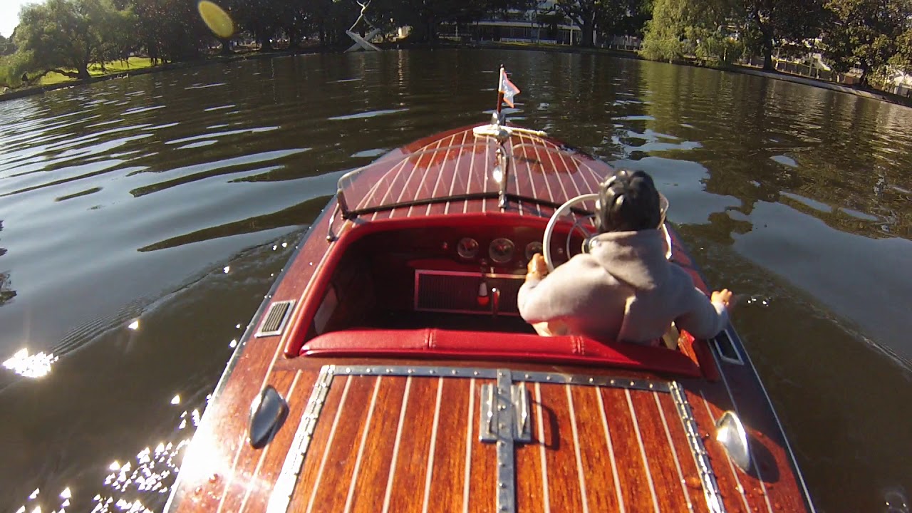 Chris Craft Racing Runabout model RC boat with GoPro camera - YouTube