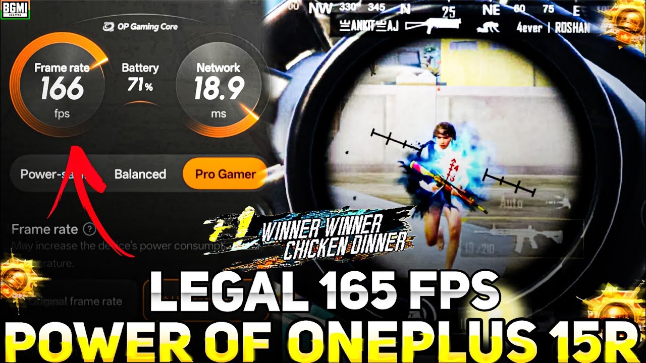 POWER OF 165 FPS🤯||43 KILLS MY NEW RECORD 🔥|| ONEPLUS 15r - YouTube