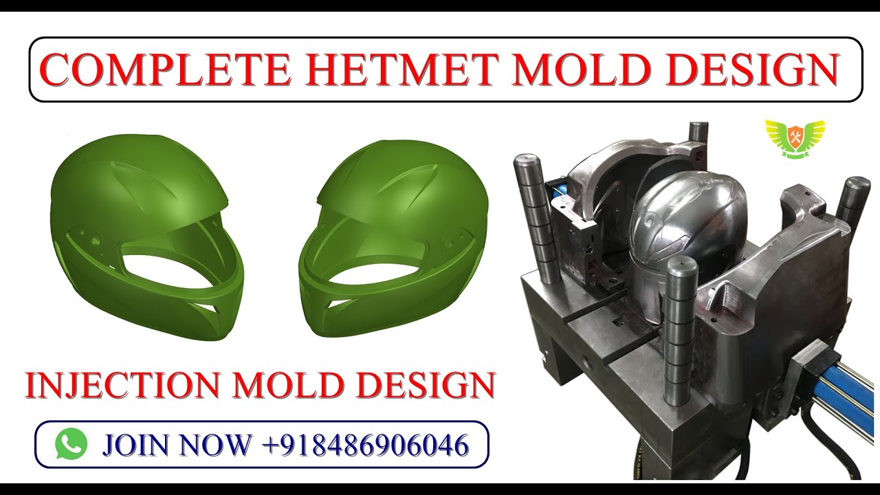 HOW TO DESIGN HELMET MOLD🟢COLLAPSIBLE CORE MOLD DESIGN🟢PLASTIC ...
