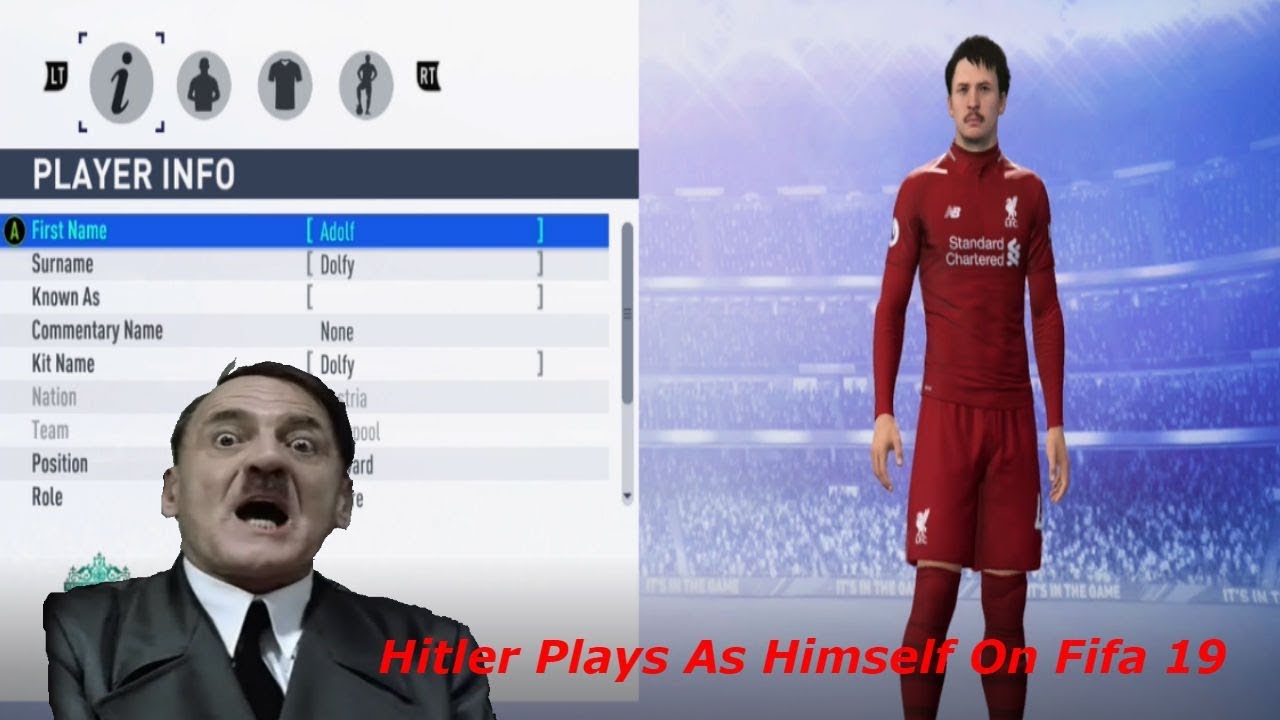 Hitler plays as himself on Fifa 19 - YouTube