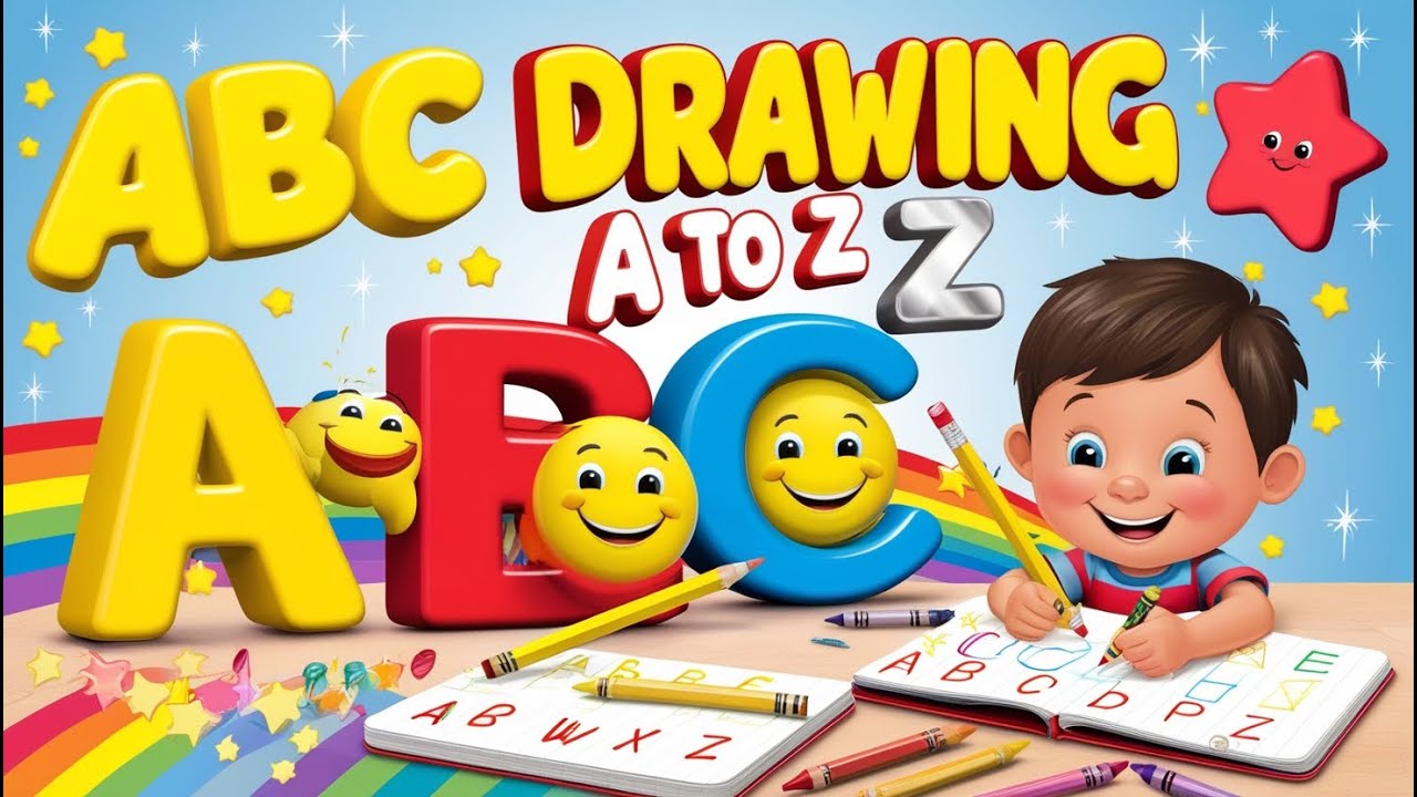 Easy drawing with pencil |a to z alphabet drawing pictures |drawing ...