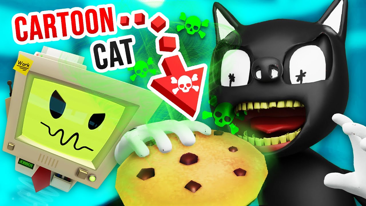 NEW Job Bot feeds POISONED COOKIES to CARTOON CAT!!?! (Job Simulator VR ...